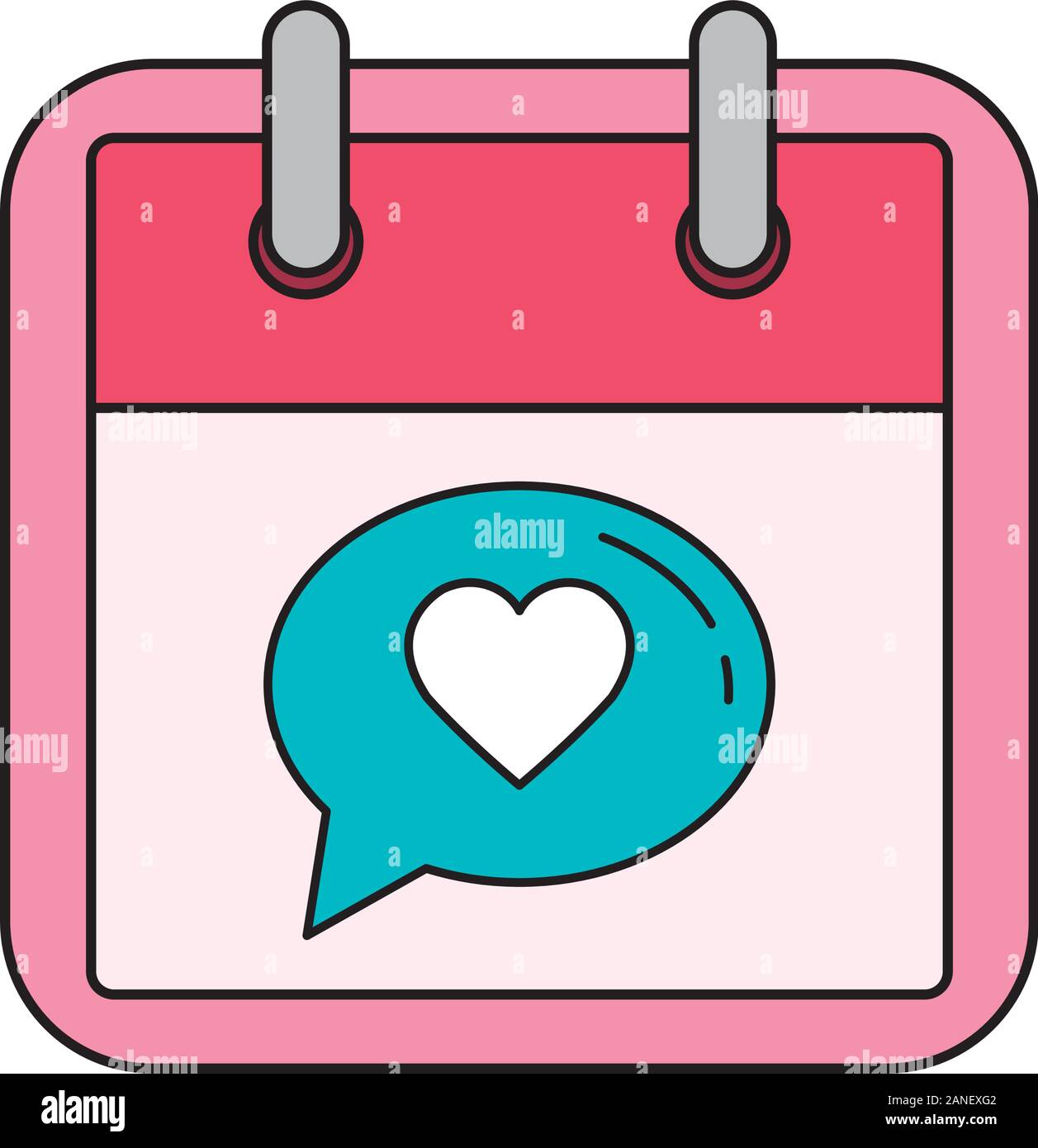 calendar and speech bubble with heart Stock Vector Image & Art - Alamy