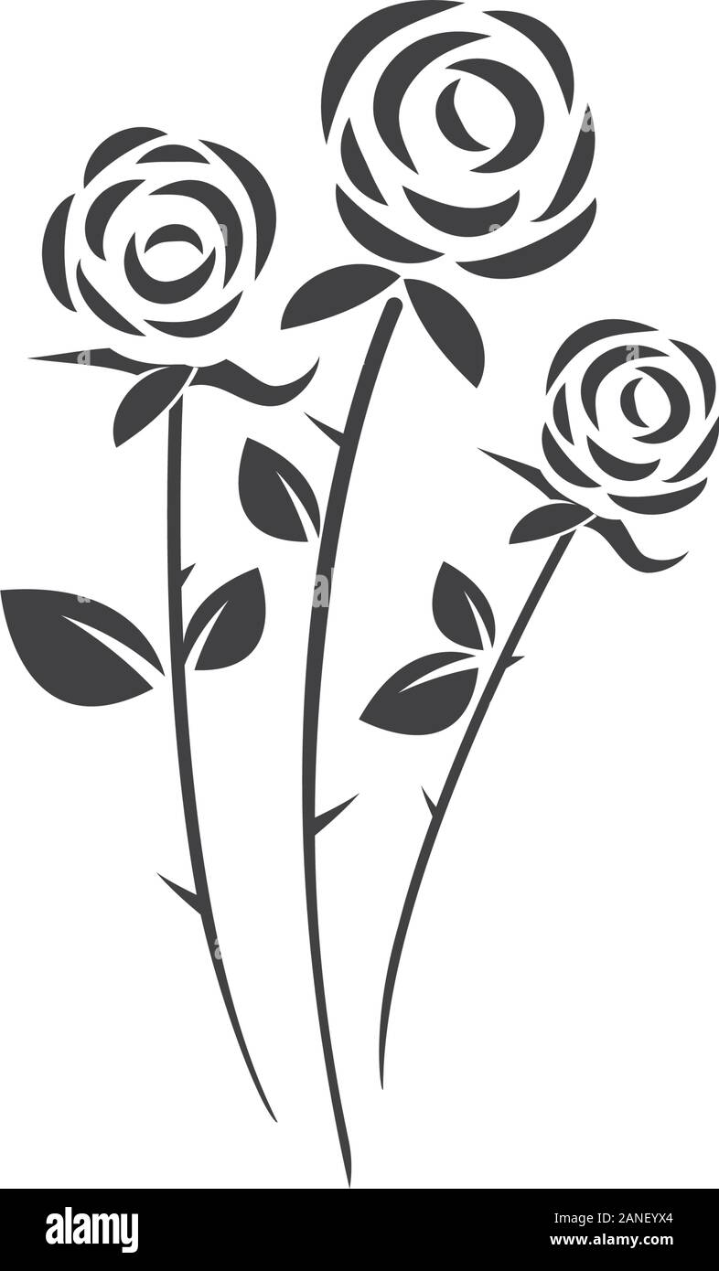 Beauty rose flower vector icon design template Stock Vector Image & Art ...