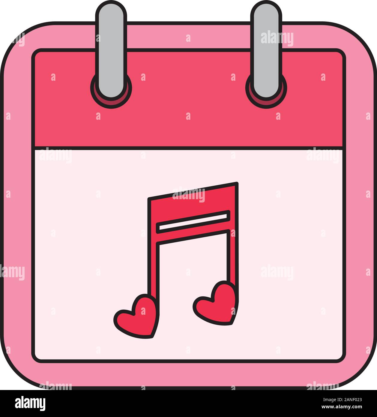 calendar with note music isolated icon Stock Vector Image & Art - Alamy