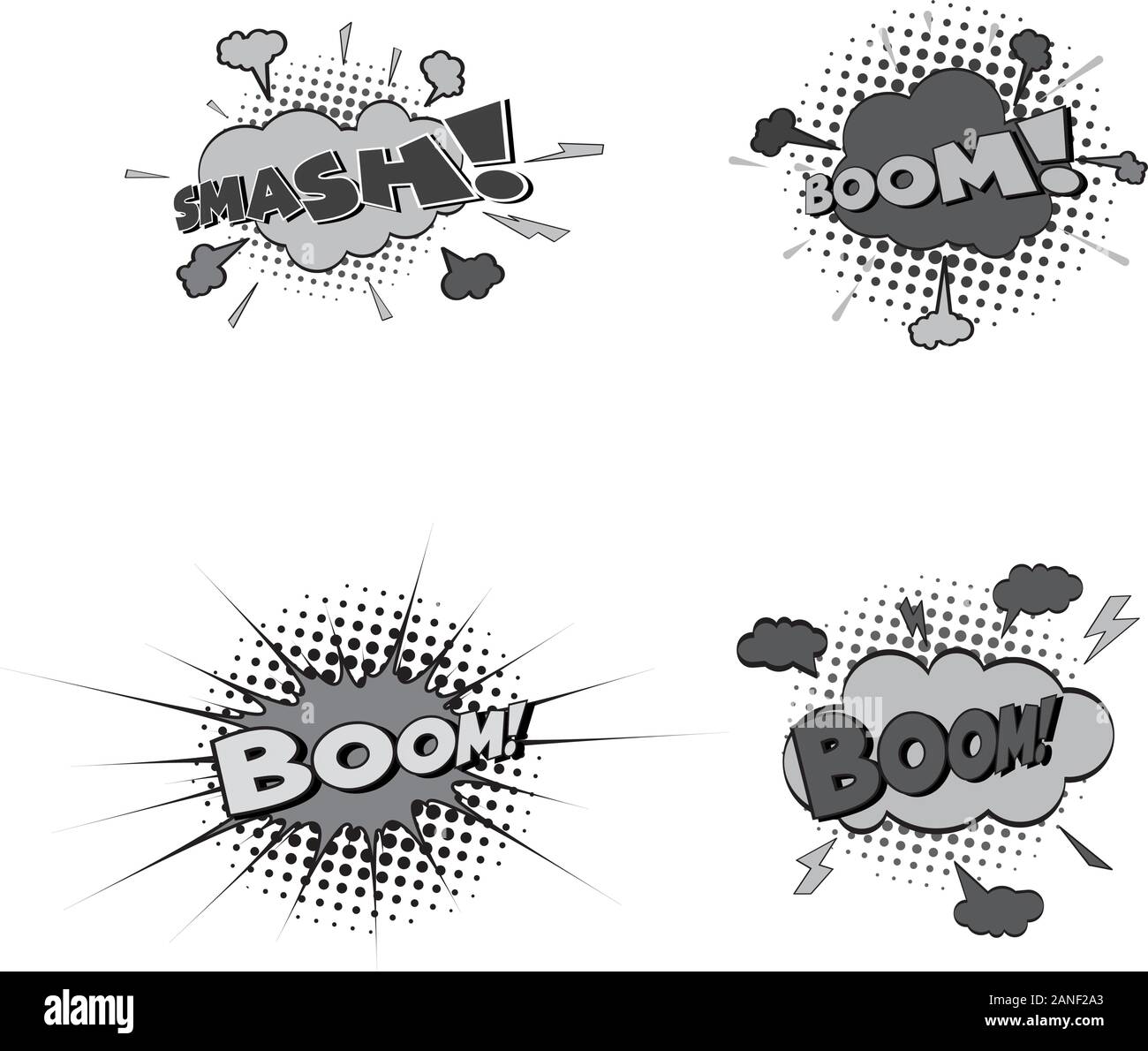 Comic Text, Pop Art style.Cartoon sound effect illustration Stock ...