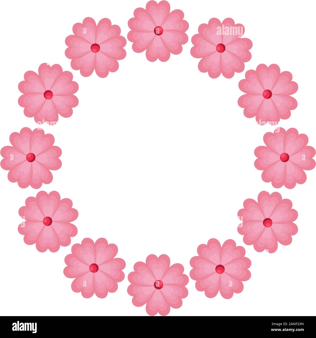 frame circular of cute flowers isolated icon Stock Vector Image & Art ...