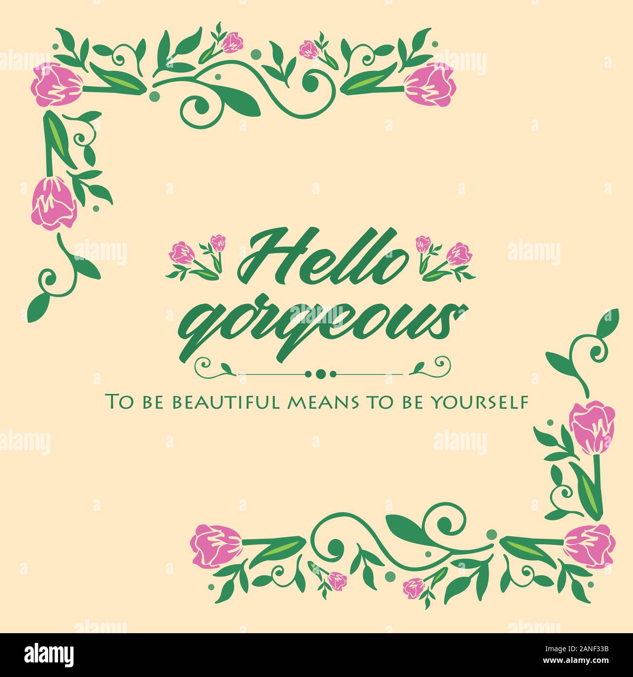 Beautiful Crowd of leaf and flower frame, for hello gorgeous card ...