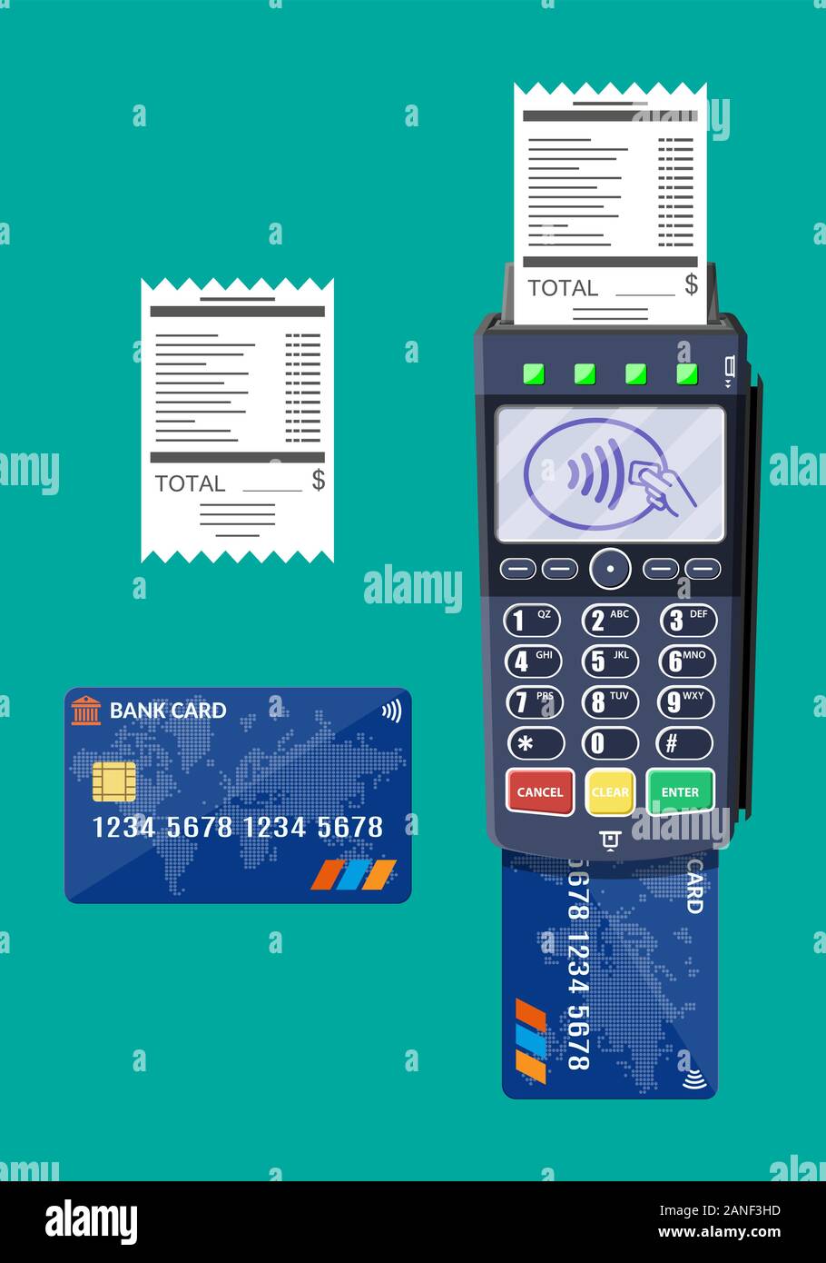 Modern POS terminal. Bank payment device Stock Vector Image & Art - Alamy