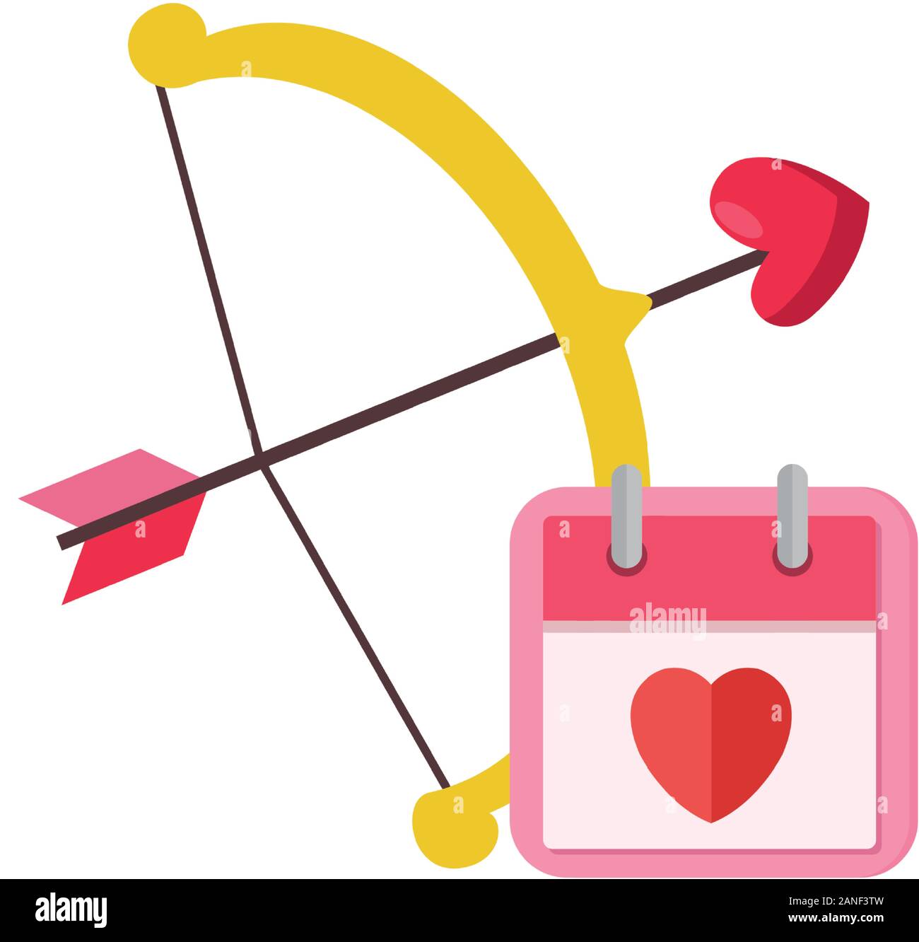 arch cupid and calendar with heart Stock Vector Image & Art - Alamy