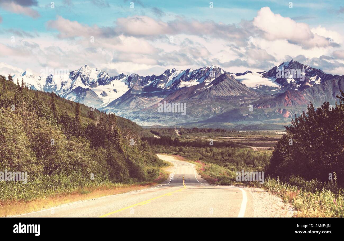 Scenic highway in Alaska, USA Stock Photo - Alamy