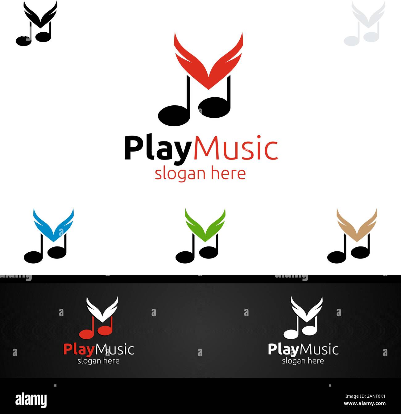 Music Logo with Note and Wing Concept Stock Vector Image & Art - Alamy