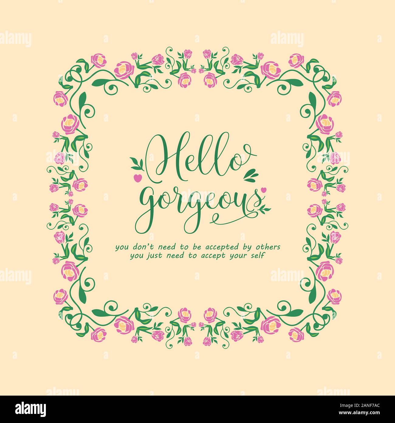 Wallpaper design for hello gorgeous card, with seamless pink floral ...