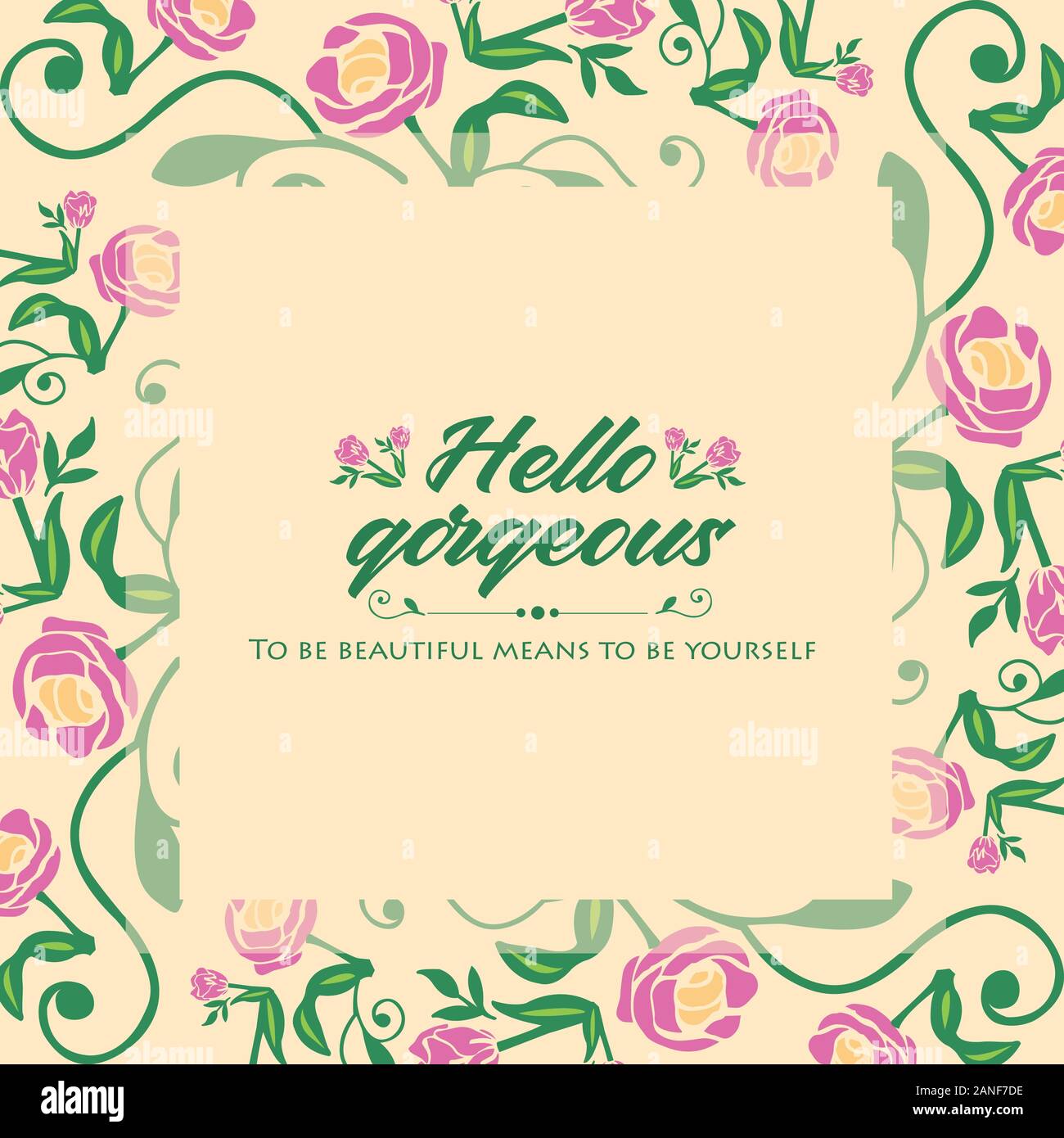Wallpaper design for hello gorgeous card, with seamless pink floral ...