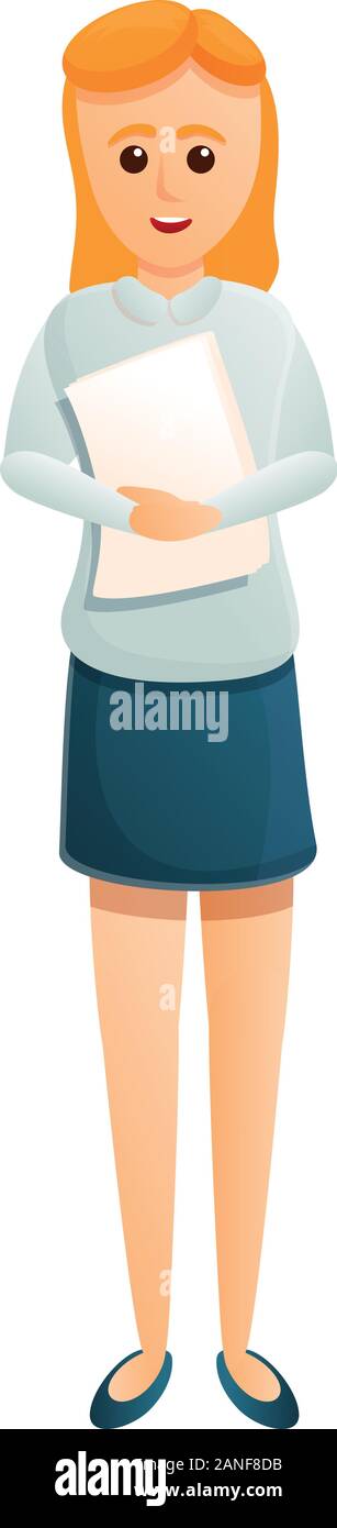 Girl bank worker icon. Cartoon of girl bank worker vector icon for web ...