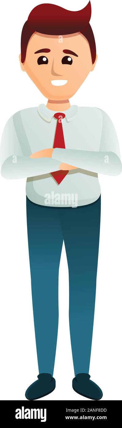 Happy bank employer icon. Cartoon of happy bank employer vector icon ...