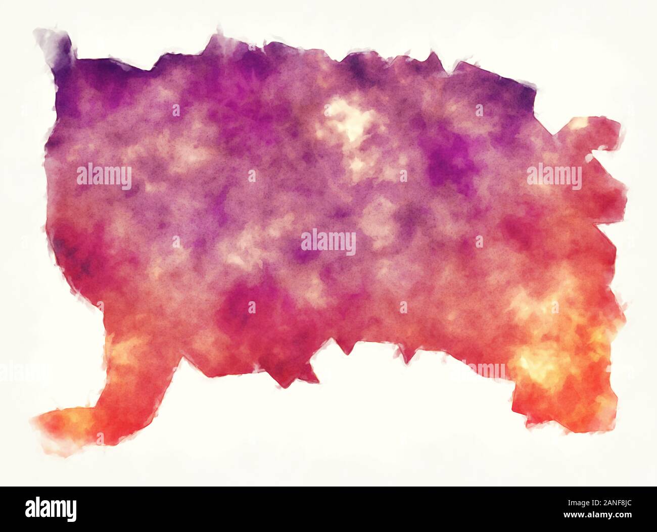 Ramallah and Al-Bireh city watercolor map of Palestine Stock Photo - Alamy