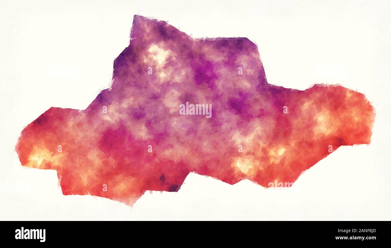 Salfit city watercolor map of Palestine Stock Photo - Alamy