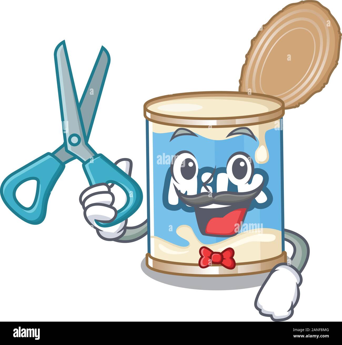 Smiley Funny Barber condensed milk cartoon character design style Stock ...