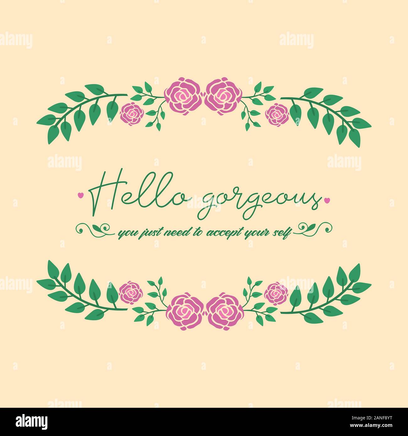 Unique Pattern of leaf and flower frame, for elegant hello gorgeous ...