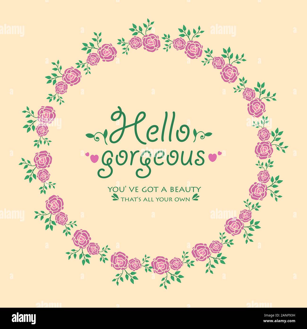 Seamless of leaf and wreath frame, for hello gorgeous card template ...