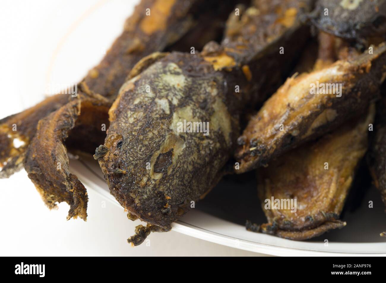 Deep fried catfish, Isolated on white background Stock Photo - Alamy