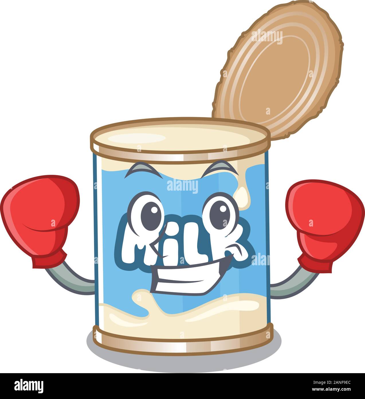Sporty Boxing condensed milk mascot character style Stock Vector Image ...