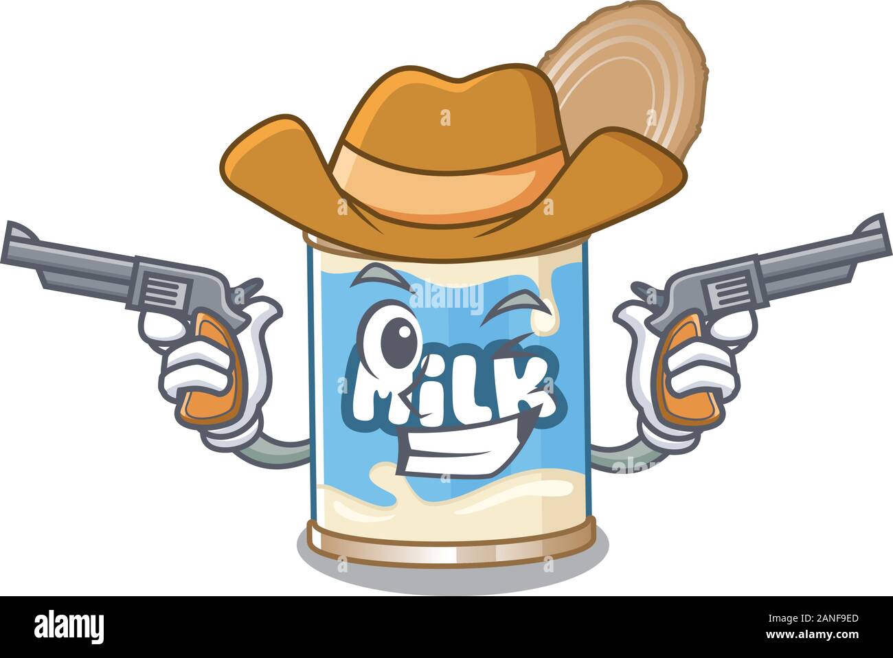 Condensed milk dressed as a Cowboy having guns Stock Vector Image & Art ...