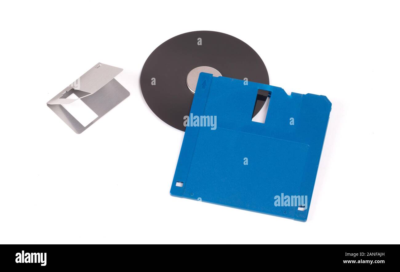 Broken floppy disk drive isolated on a white background Stock Photo - Alamy