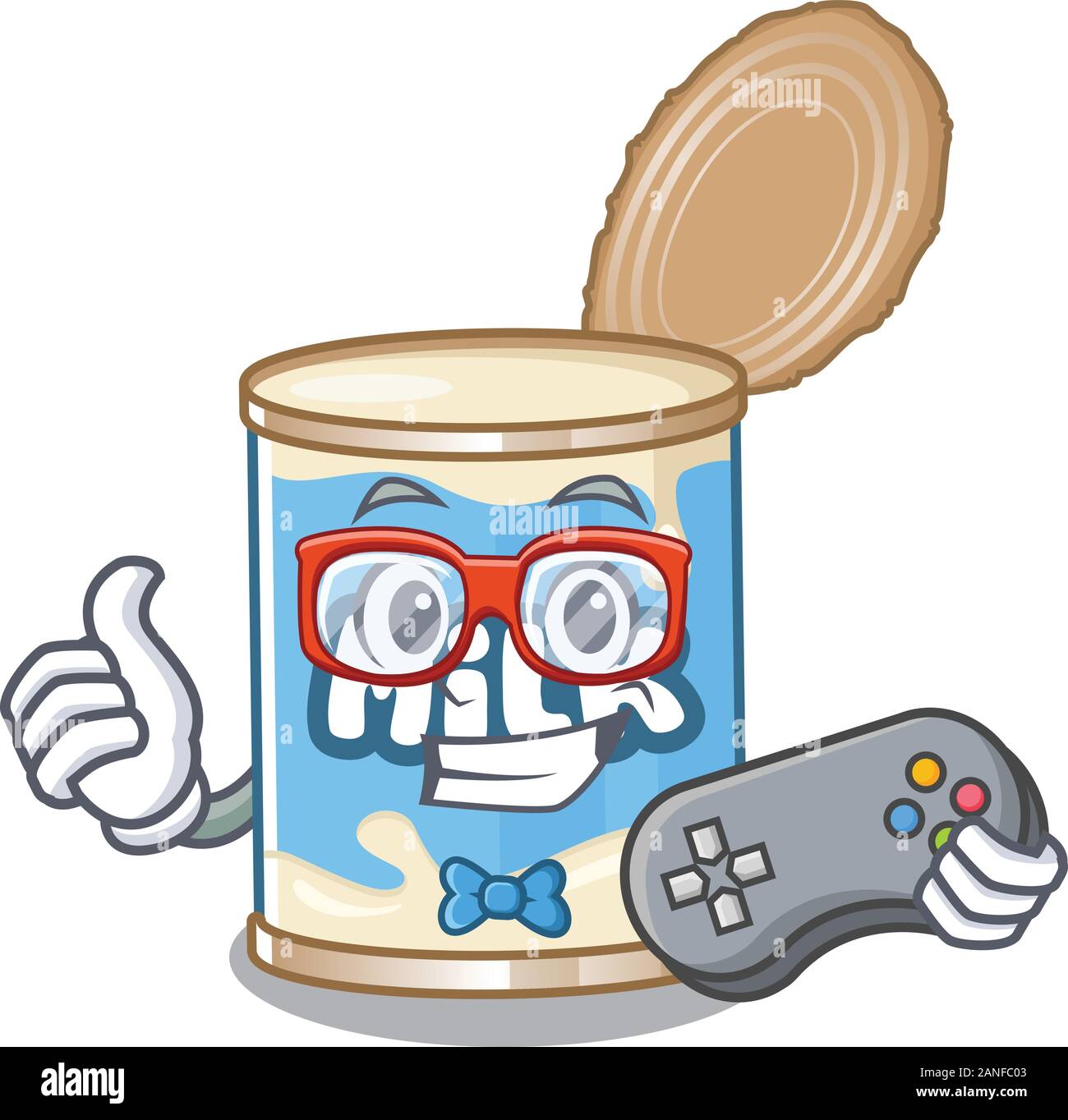 Smiley gamer condensed milk cartoon mascot style Stock Vector Image ...