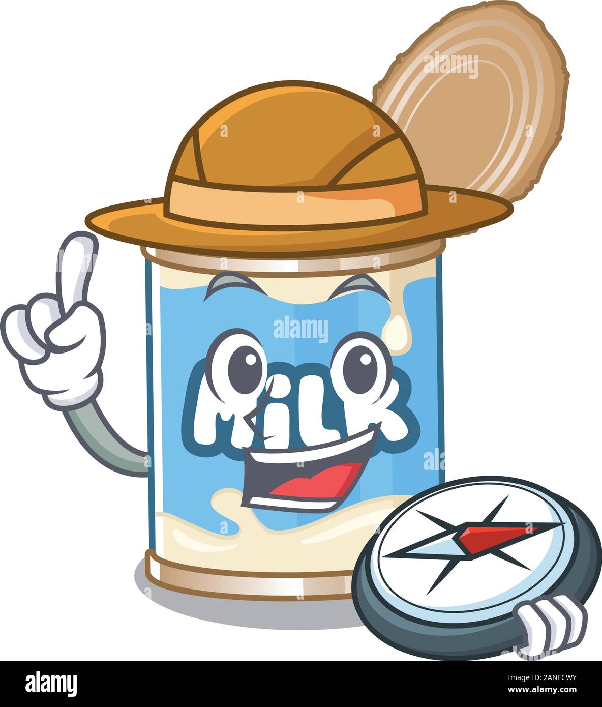 Condensed milk stylized Explorer having a compass Stock Vector Image ...