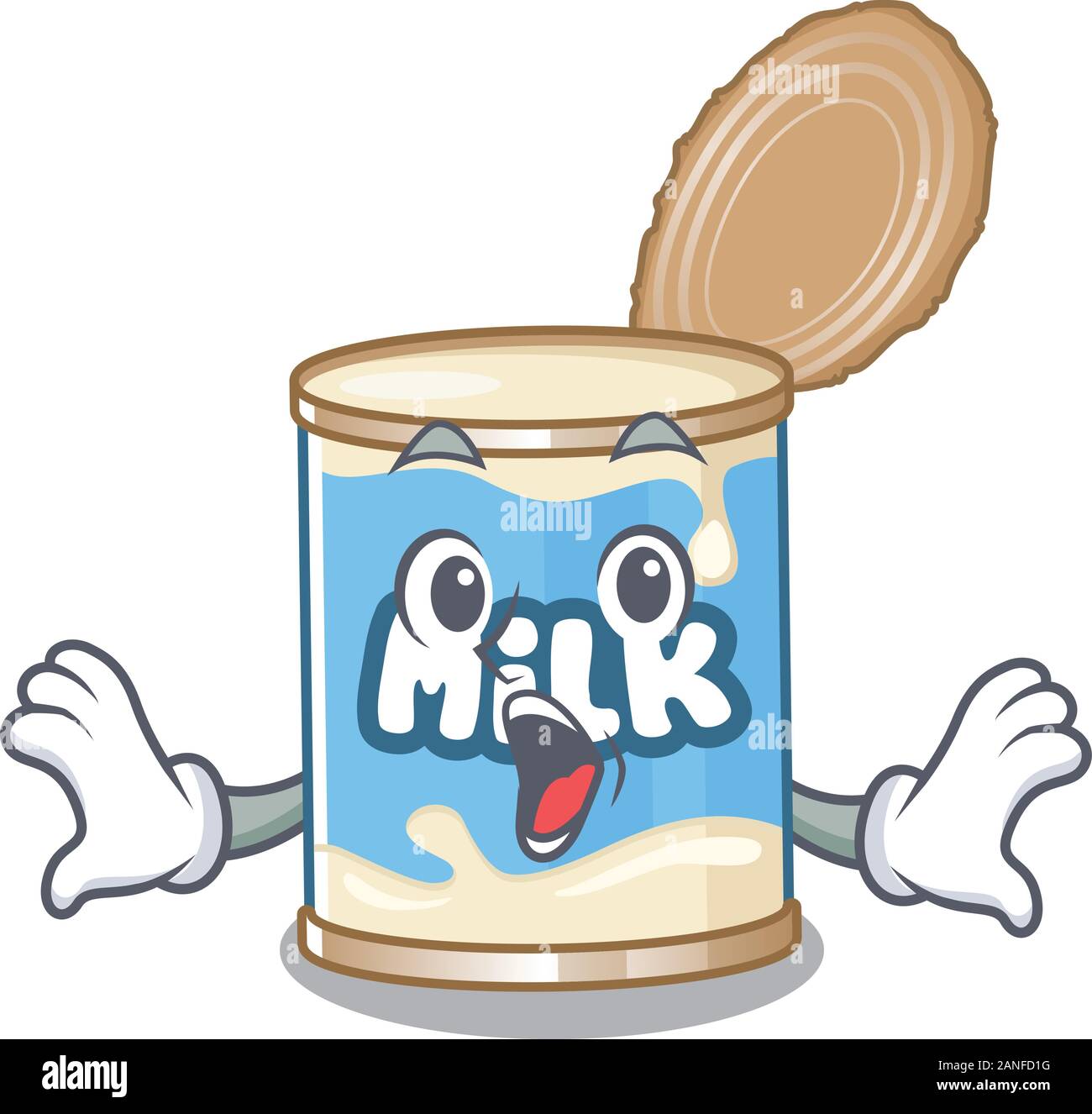 Condensed milk cartoon character design on a surprised gesture Stock ...