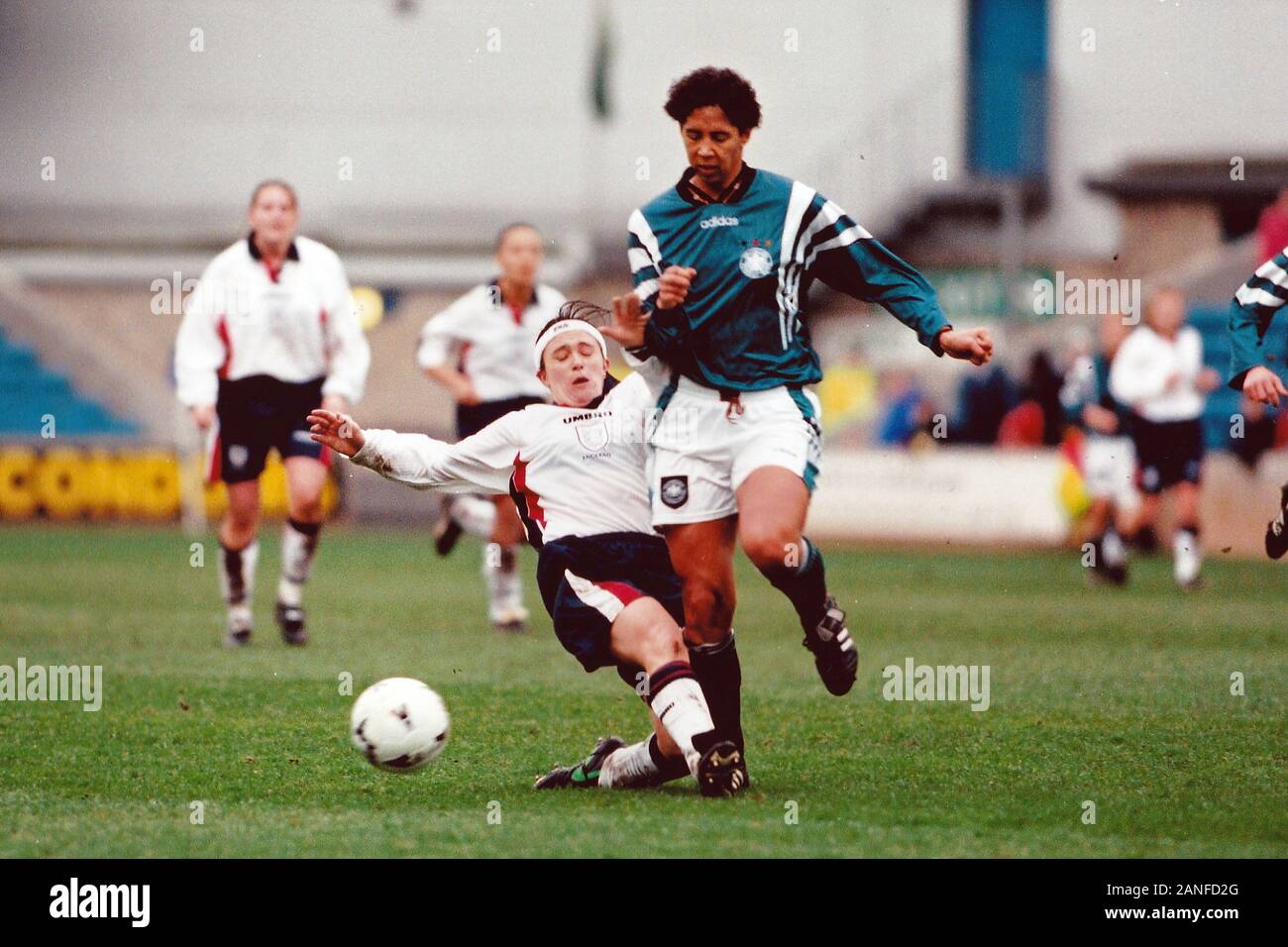 Match action in front of a new British record crowd of 4,917 during ...