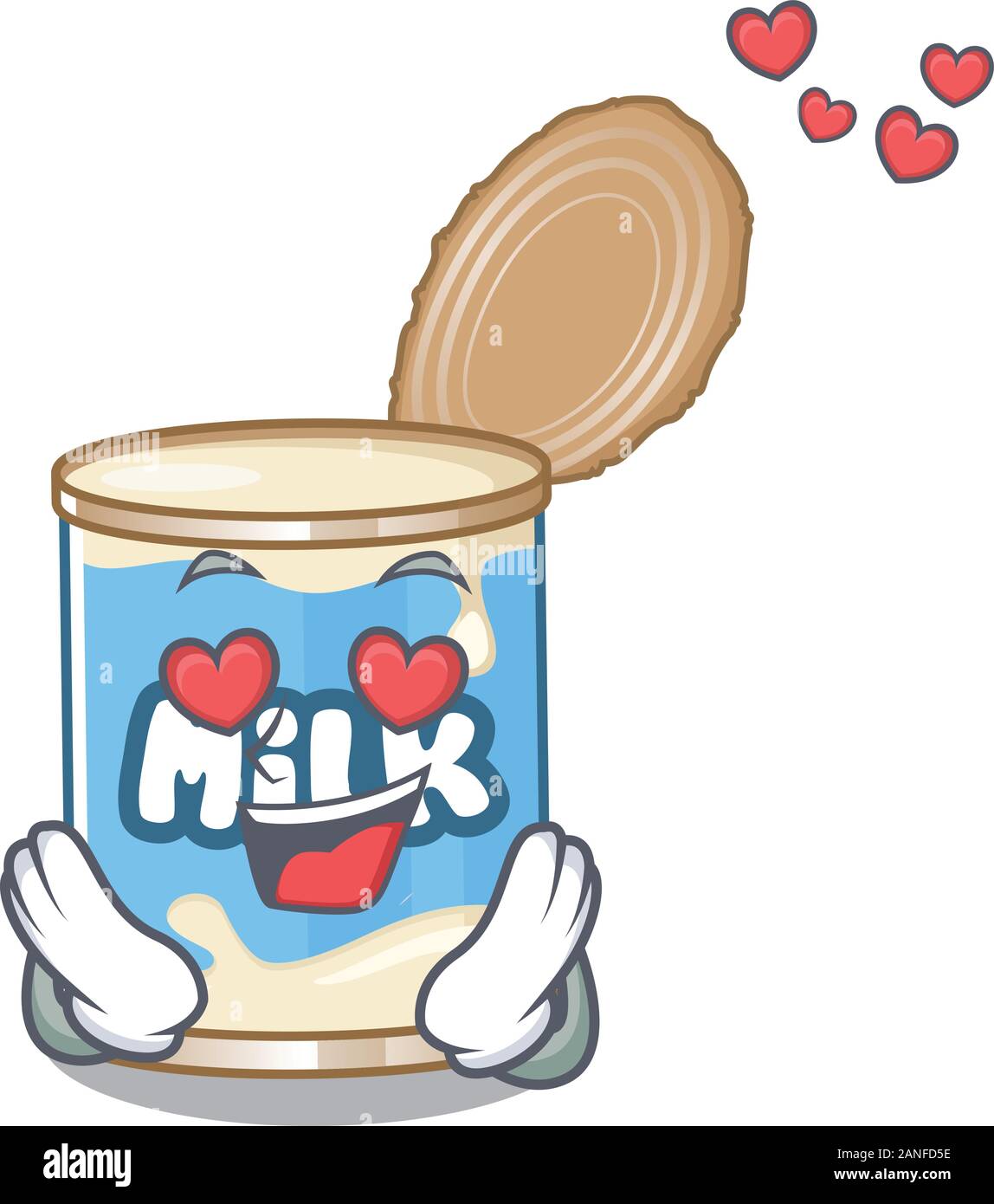 falling in love cute condensed milk cartoon character design Stock ...