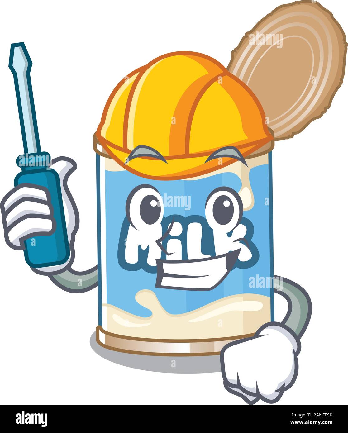 Cool automotive condensed milk in cartoon character style Stock Vector ...