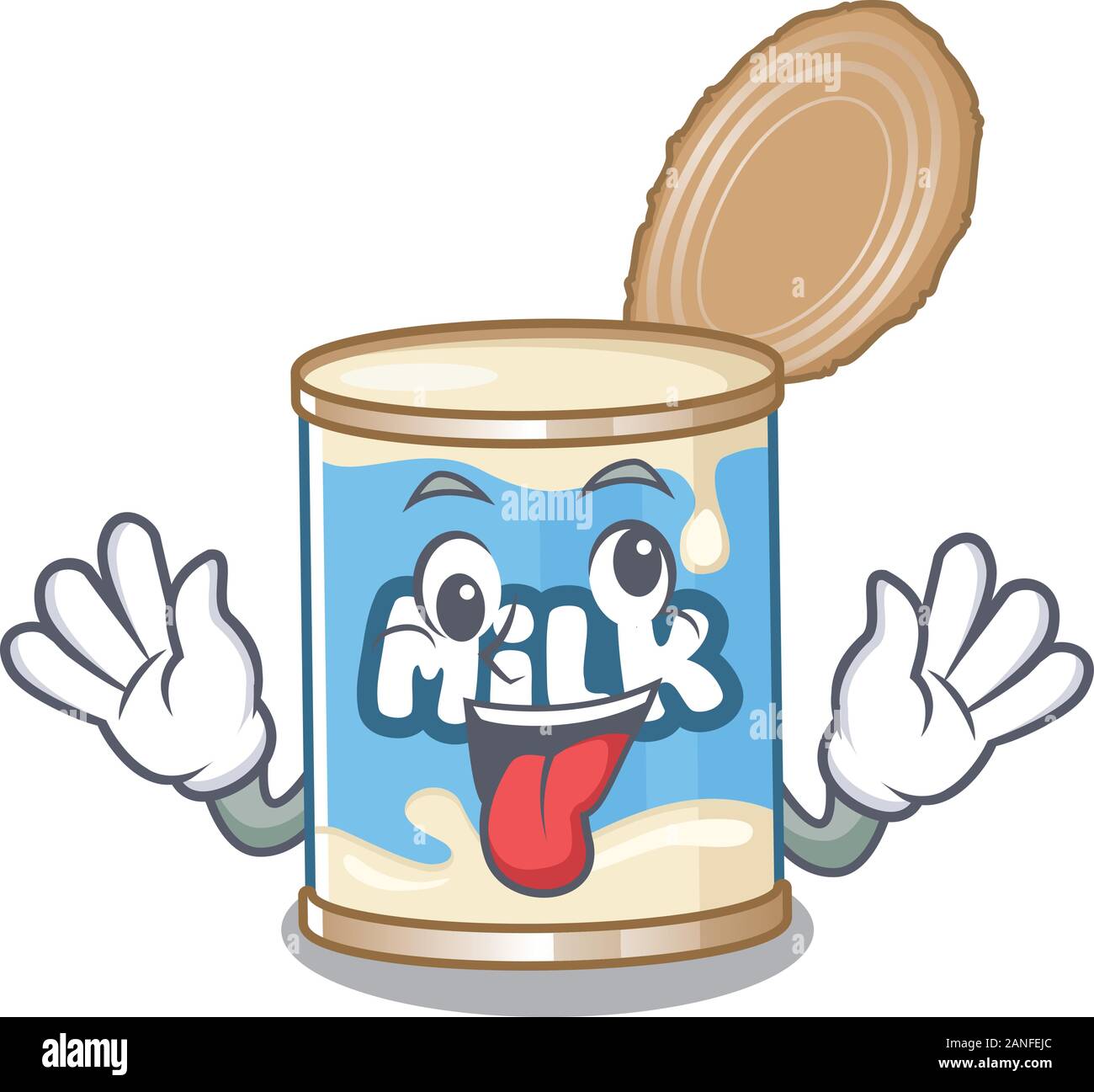 Condensed milk Cartoon character style with a crazy face Stock Vector ...
