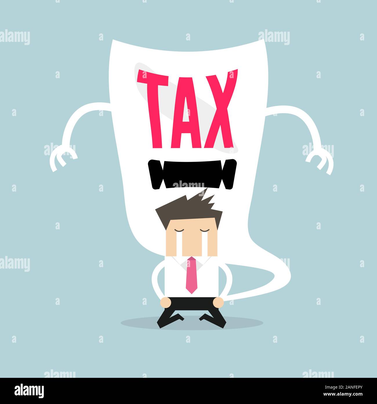 Businessman cry and terrifying tax devil Stock Vector Image & Art - Alamy