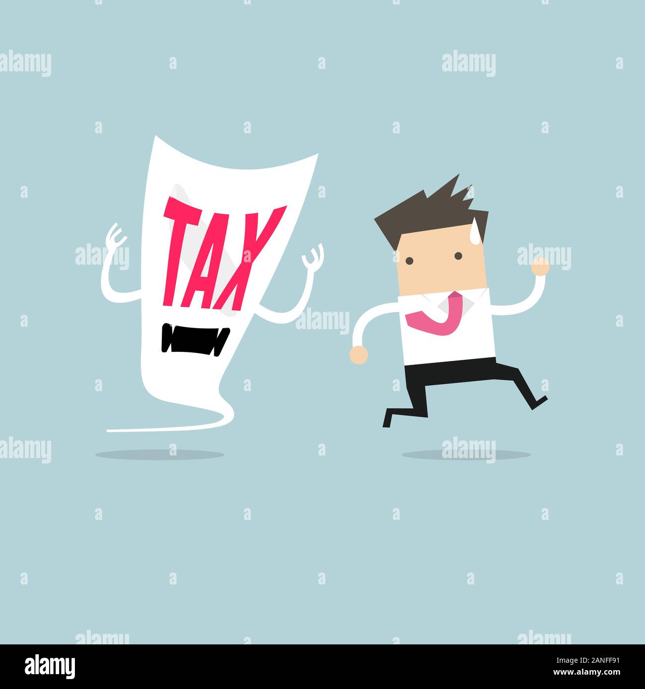 Businessman run away from tax devil Stock Vector Image & Art - Alamy