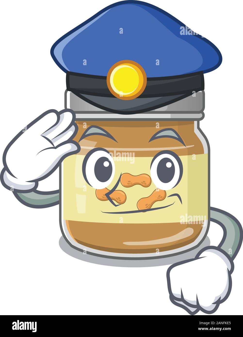 peanut butter Cartoon mascot performed as a Police officer Stock Vector ...