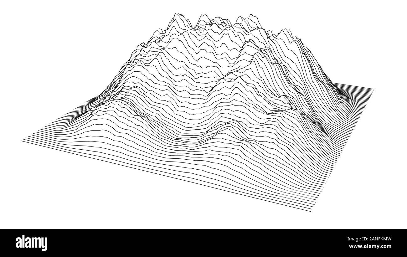 Curve lines in the shape of a part of a mountain range. Vector ...