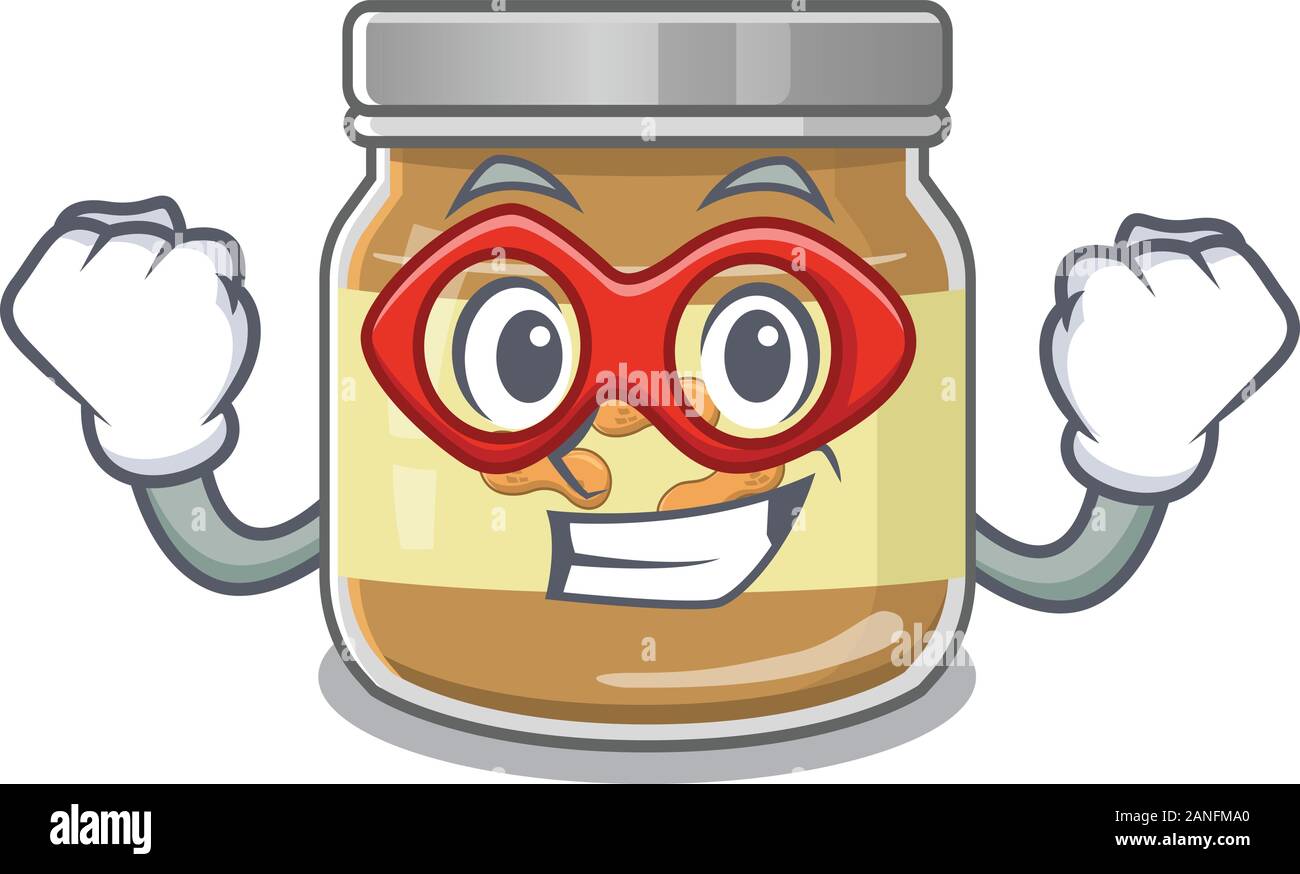 Smiley mascot of peanut butter dressed as a Super hero Stock Vector ...