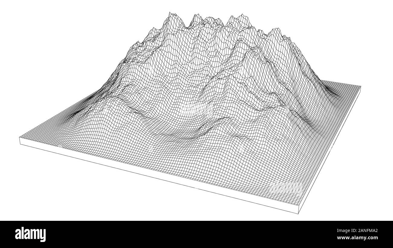Curve lines in the shape of a part of a mountain range. Vector ...