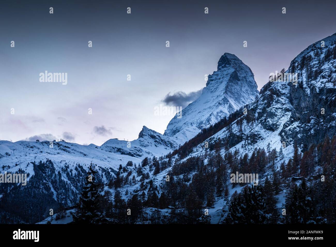 Zermatt matterhorn winter night night hi-res stock photography and ...