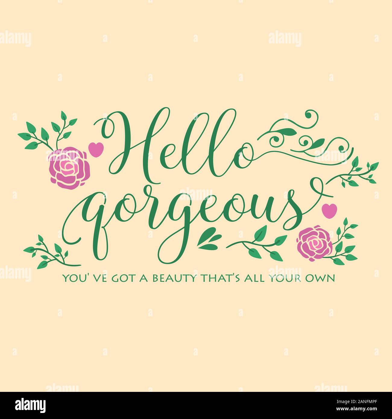 Unique pattern of leaf and floral frame with unique style, for hello ...