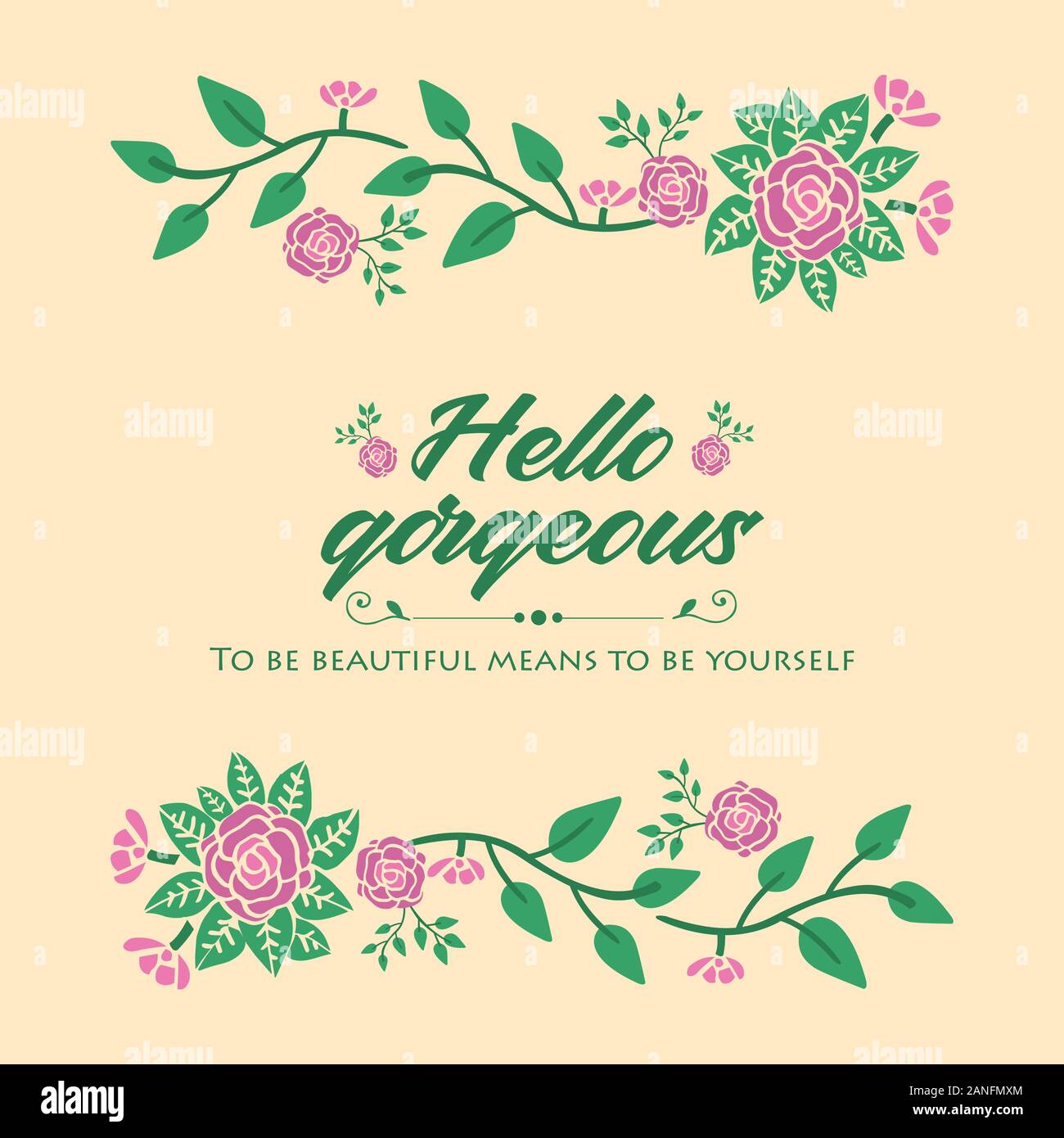 Wallpaper design for hello gorgeous card, with elegant pink floral ...