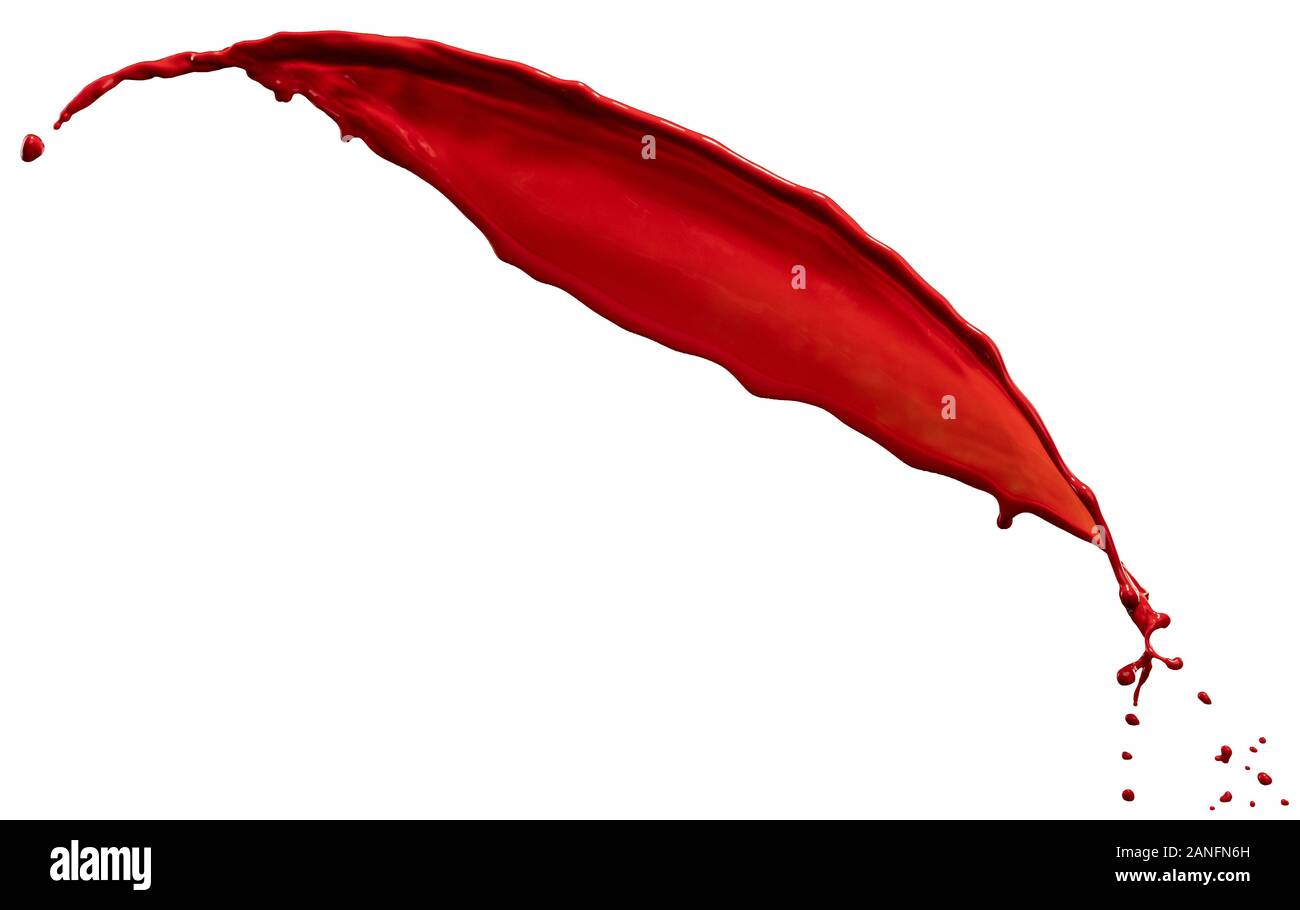 beautiful splashes of red paint isolated on white background Stock ...