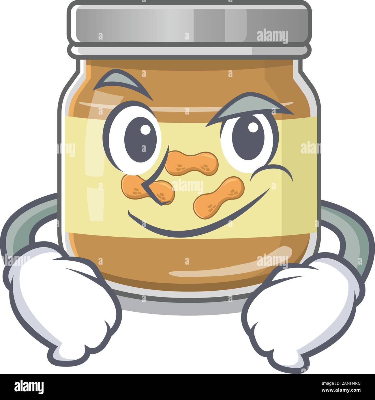 Cool peanut butter mascot character with Smirking face Stock Vector ...