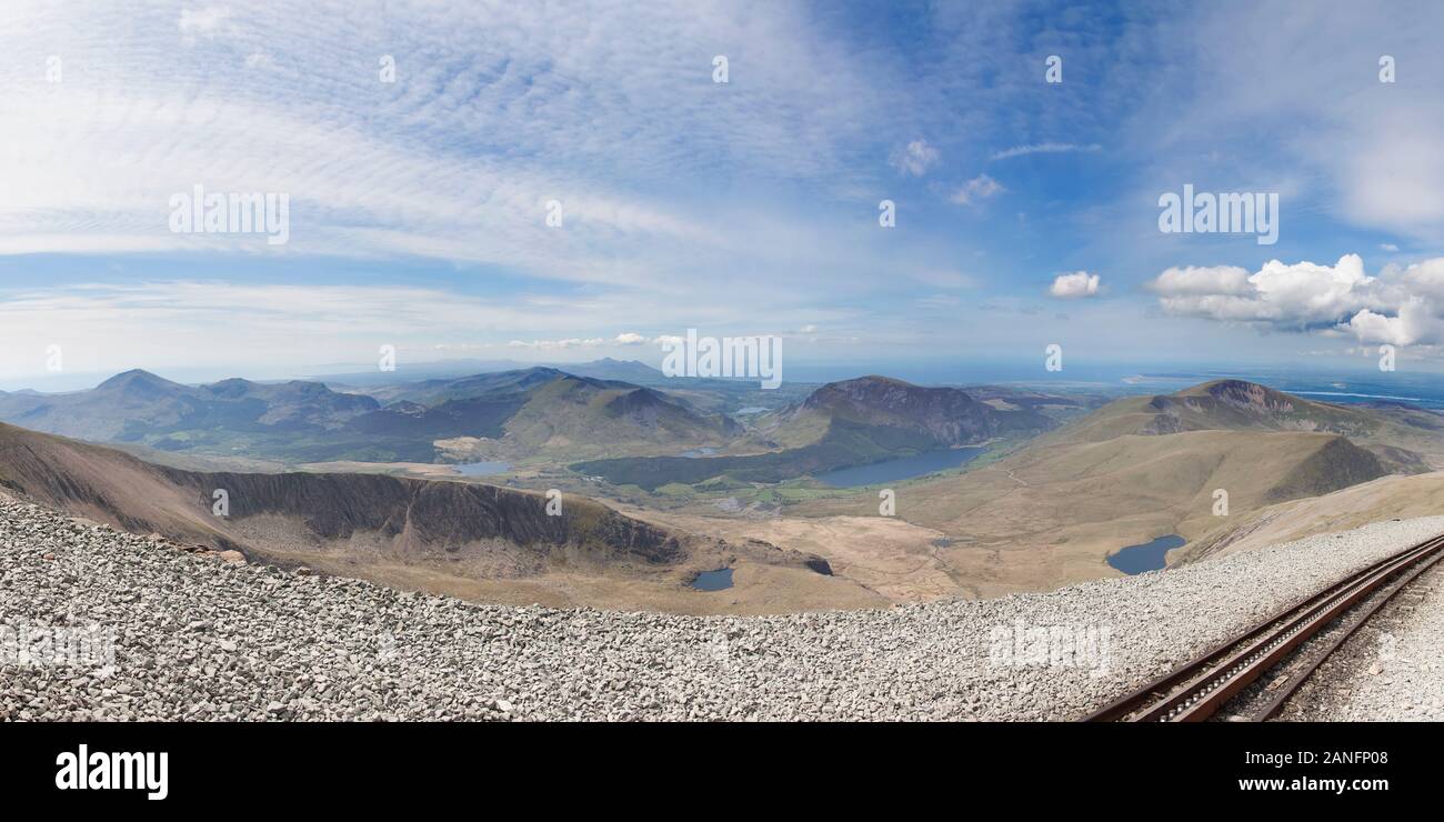 Snowdonia National Park Scenic view from the Mountain Path Stock Photo ...