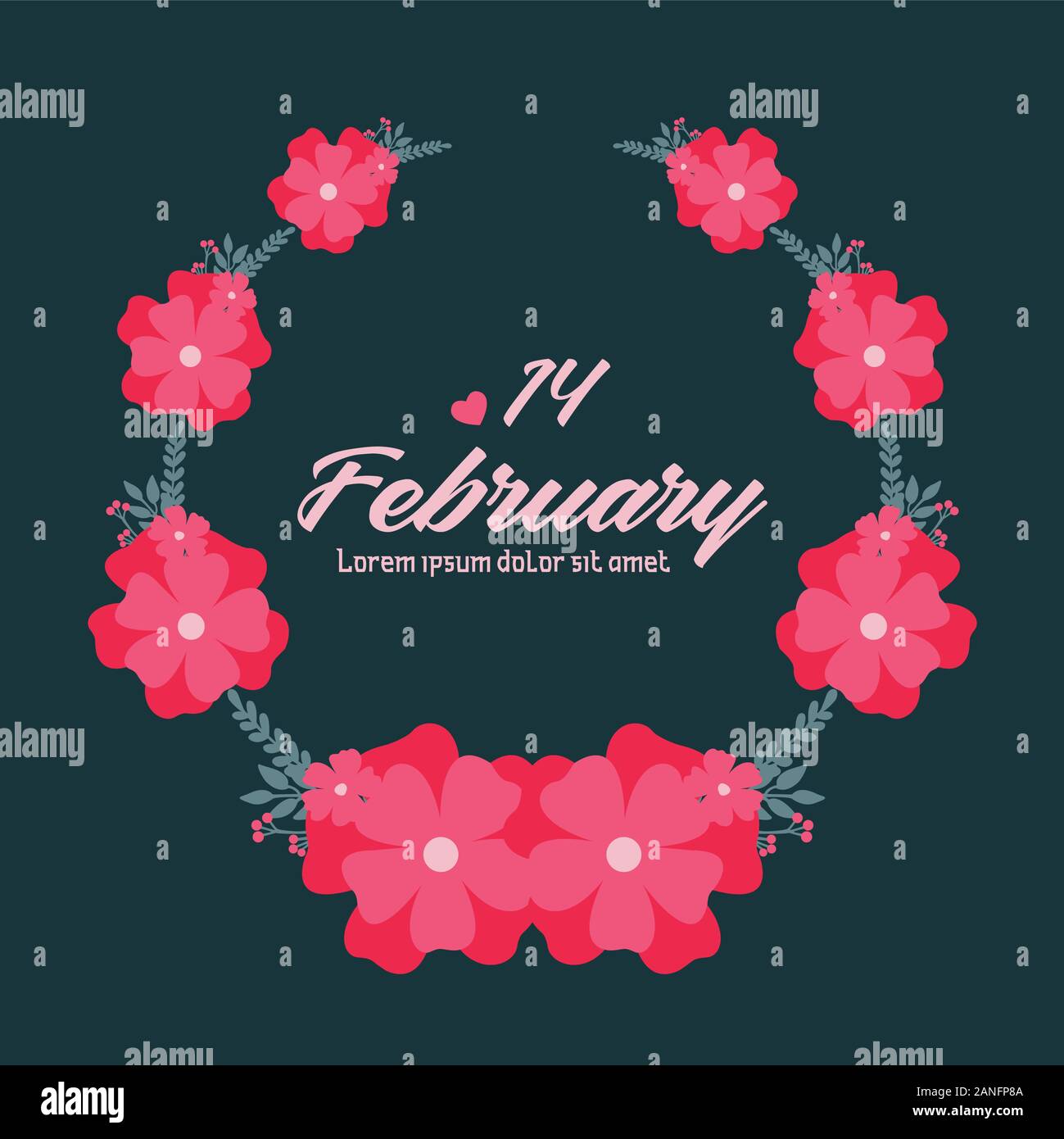 The 14 February celebration invitation card design, with beautiful ...