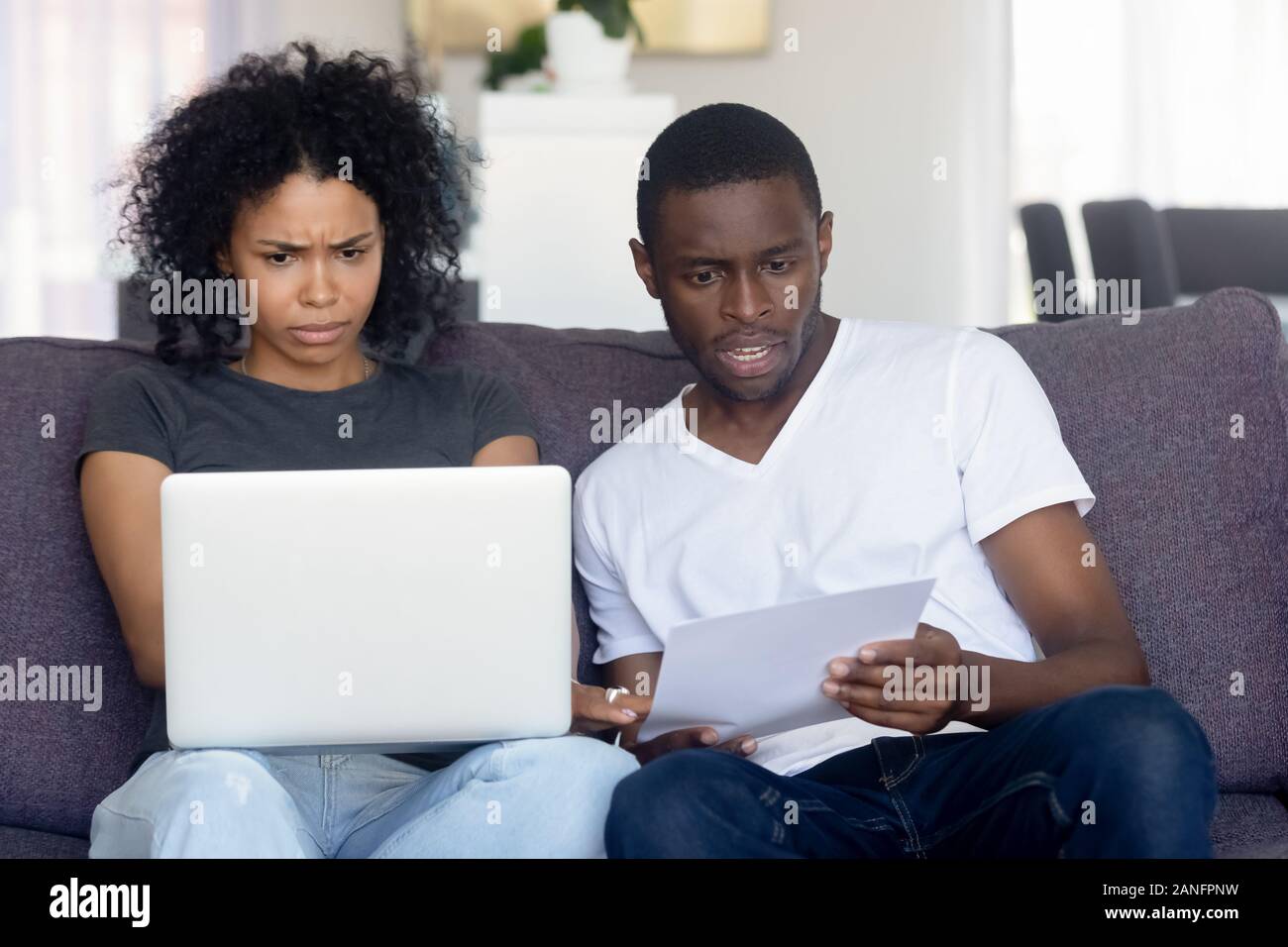 Couple computer paperwork concerned hi-res stock photography and images ...