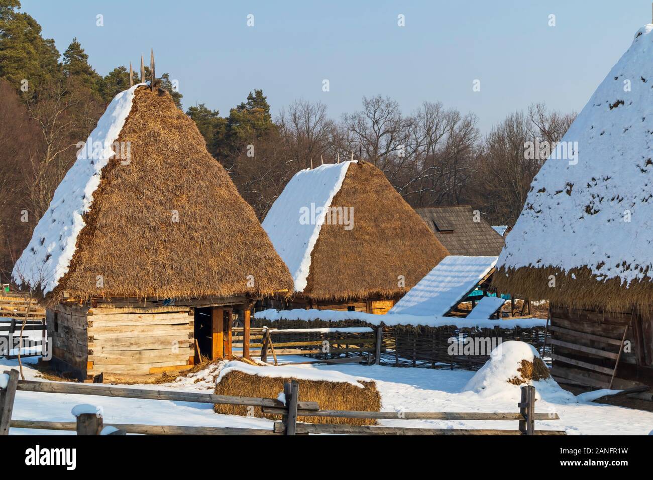 Traditional Romanian village houses. Romanian traditional architectural ...