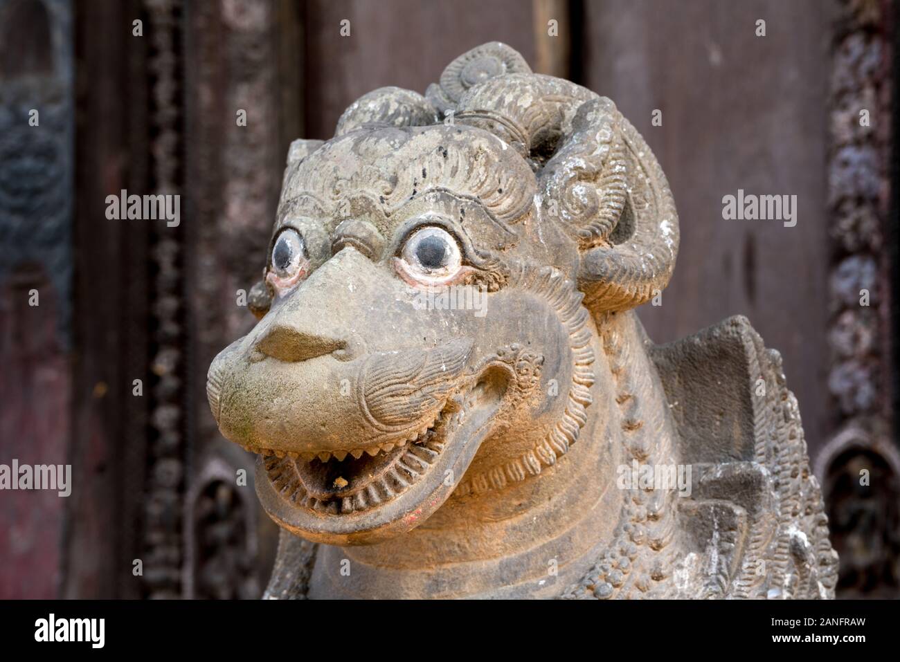 Stone guard sarabhas at Changu Narayan Temple in Kathmandu Valley ...