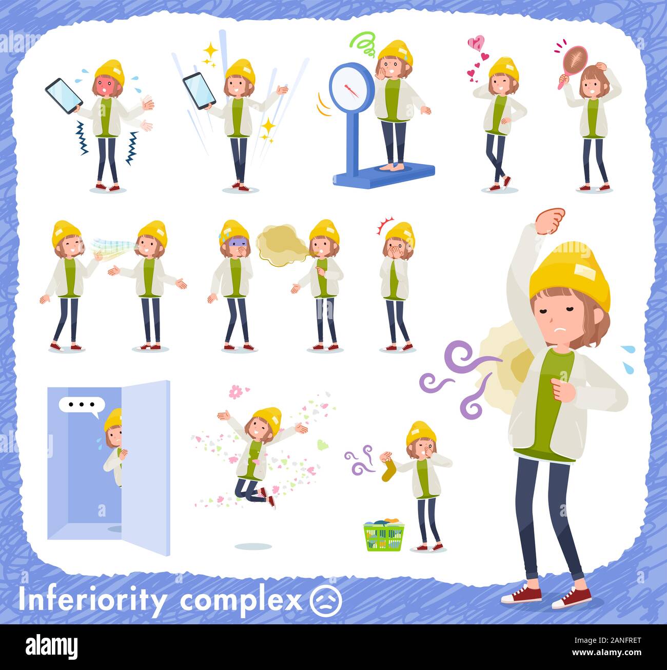 A set of casual fashion women on inferiority complex.There are actions ...