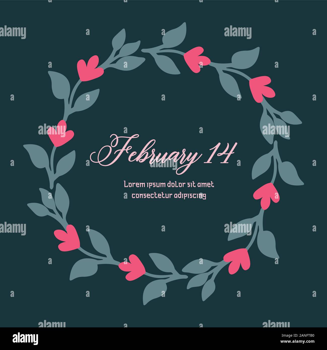 Seamless shape of leaf and flower frame, for romantic 14 February ...