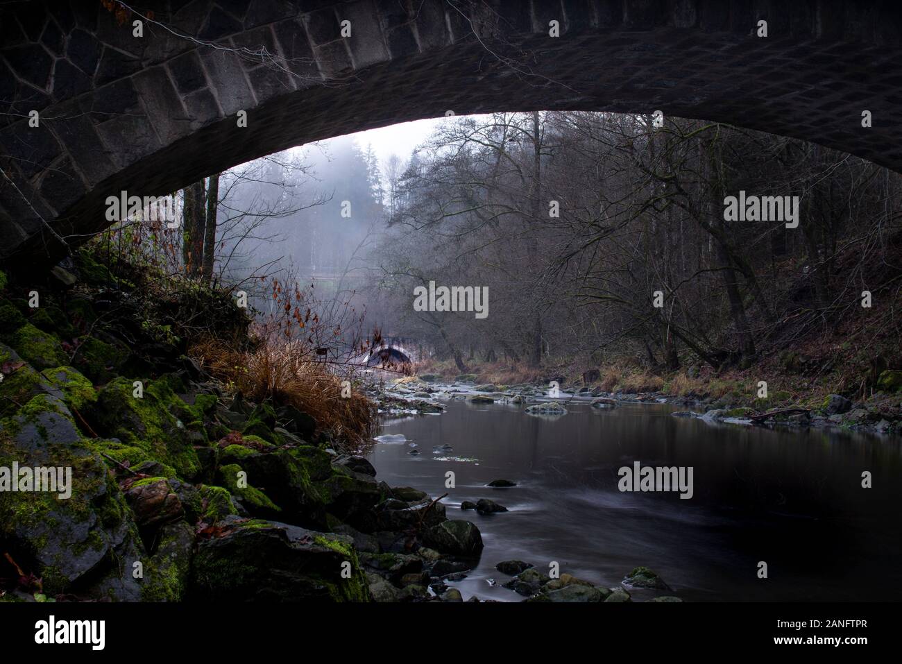 stone bridge over a creek Stock Photo - Alamy