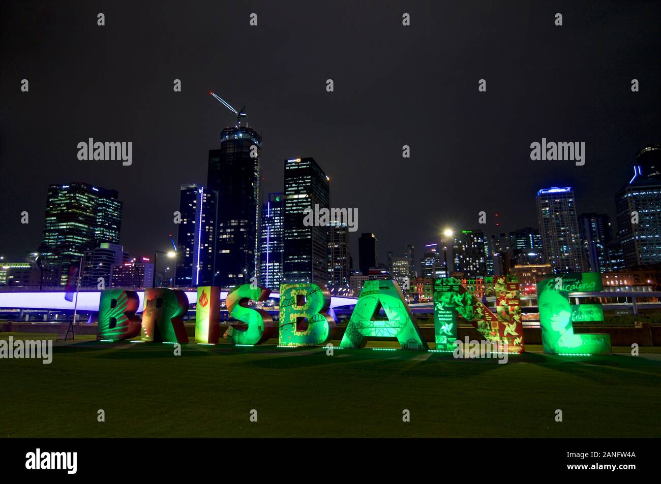 Brisbane, Queensland, Australia - 27th November 2019 : Night view of ...